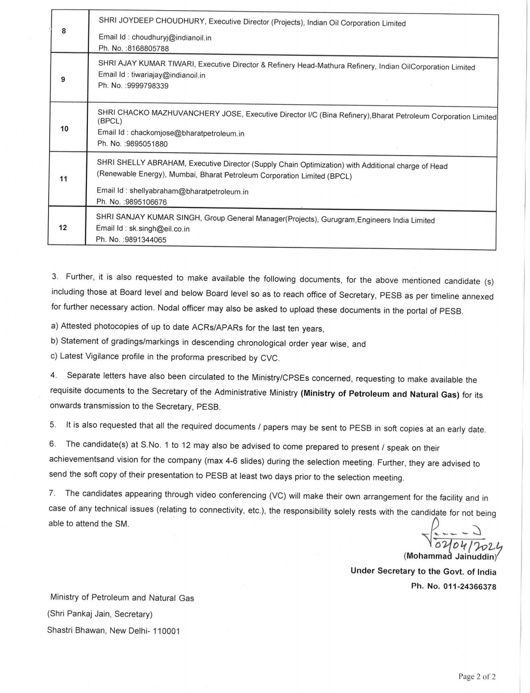 12 Candidates Shortlisted To Be Interviewed For Post Of Director ...